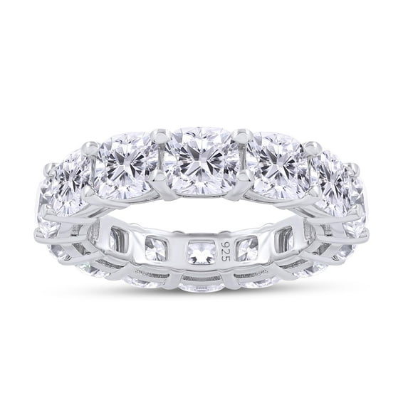 Eternity Wedding Band Ring For Women, 9 CT 5MM Cushion Cut Lab Created ...