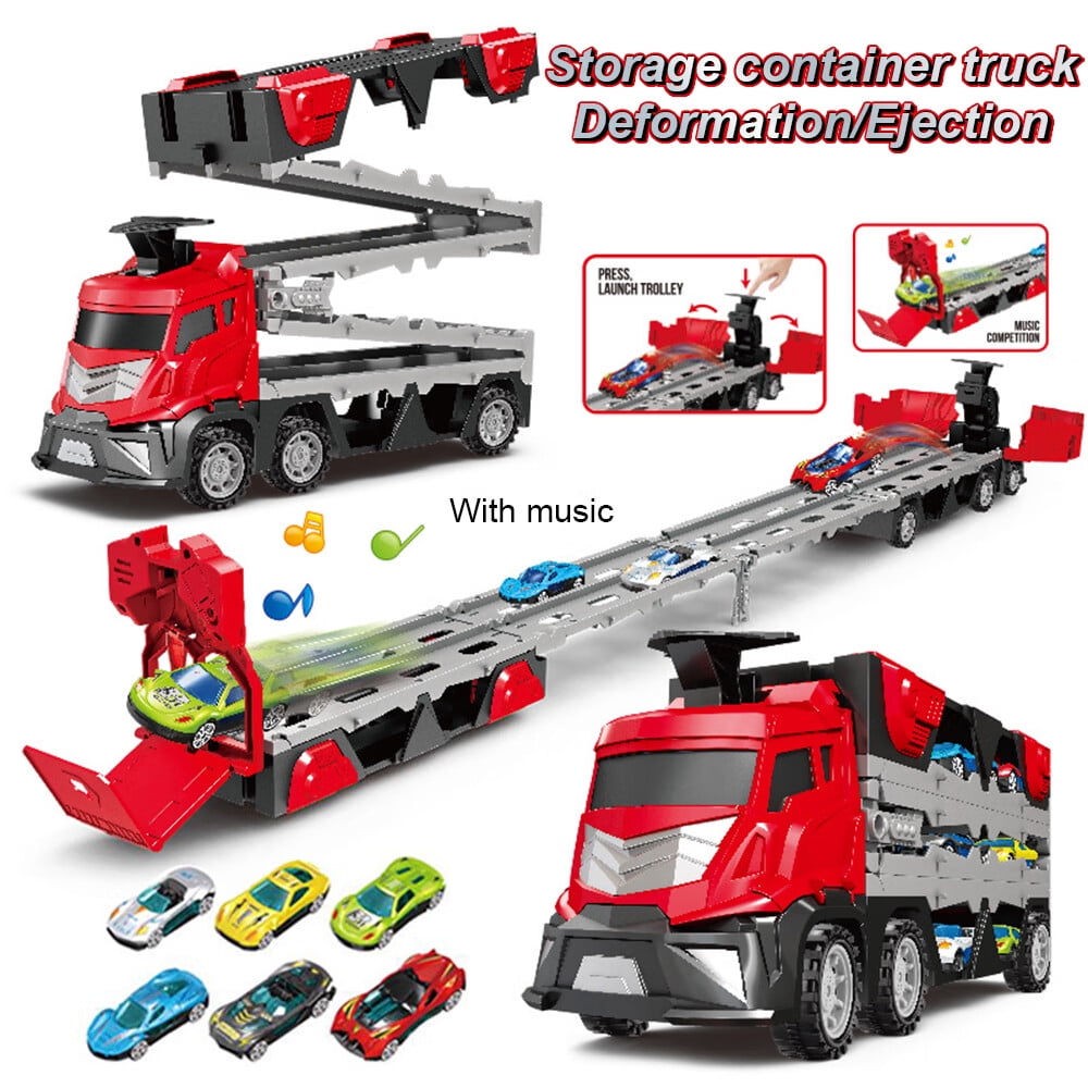 Eterstarly Mega Hauler Truck with Ejection Race Track,Rollback Car Toy ...