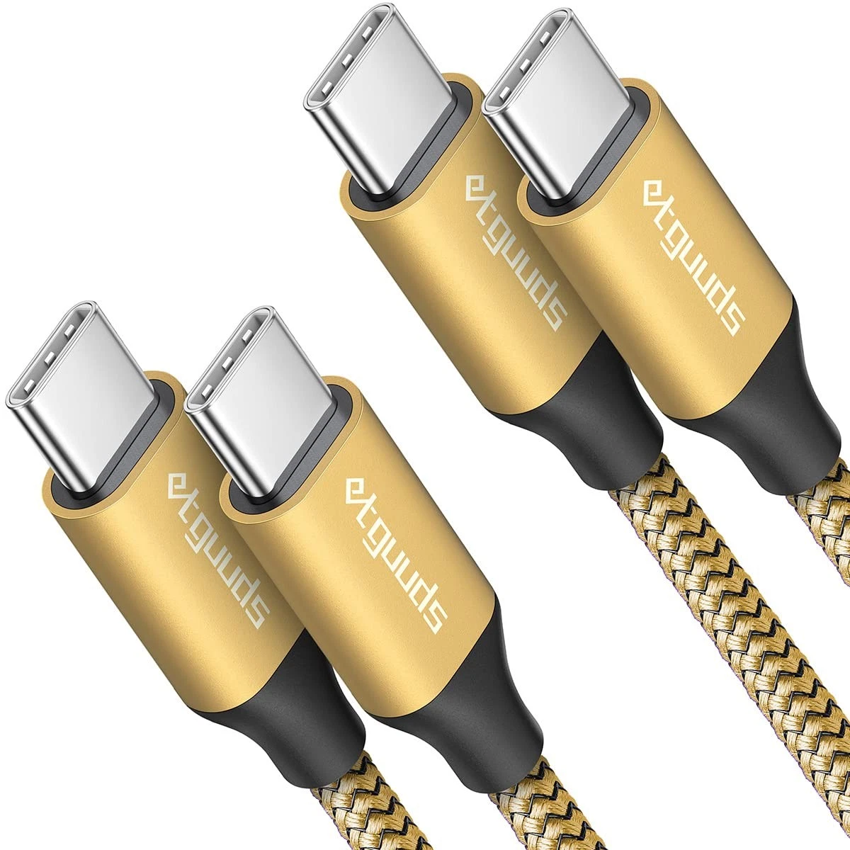 Etguuds Gold Long Usb C To C Cable 10Ft, 2-Pack, 60W Usbc - Walmart.com