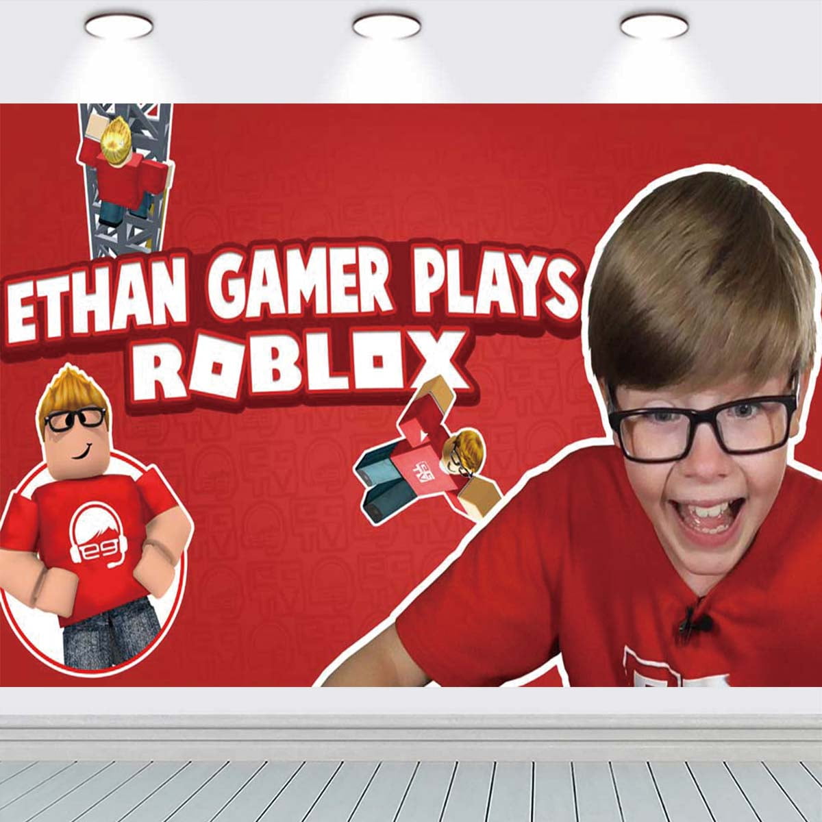 Ethan Gamer school Backdrop Background Banner Birthday Party Supplies ...