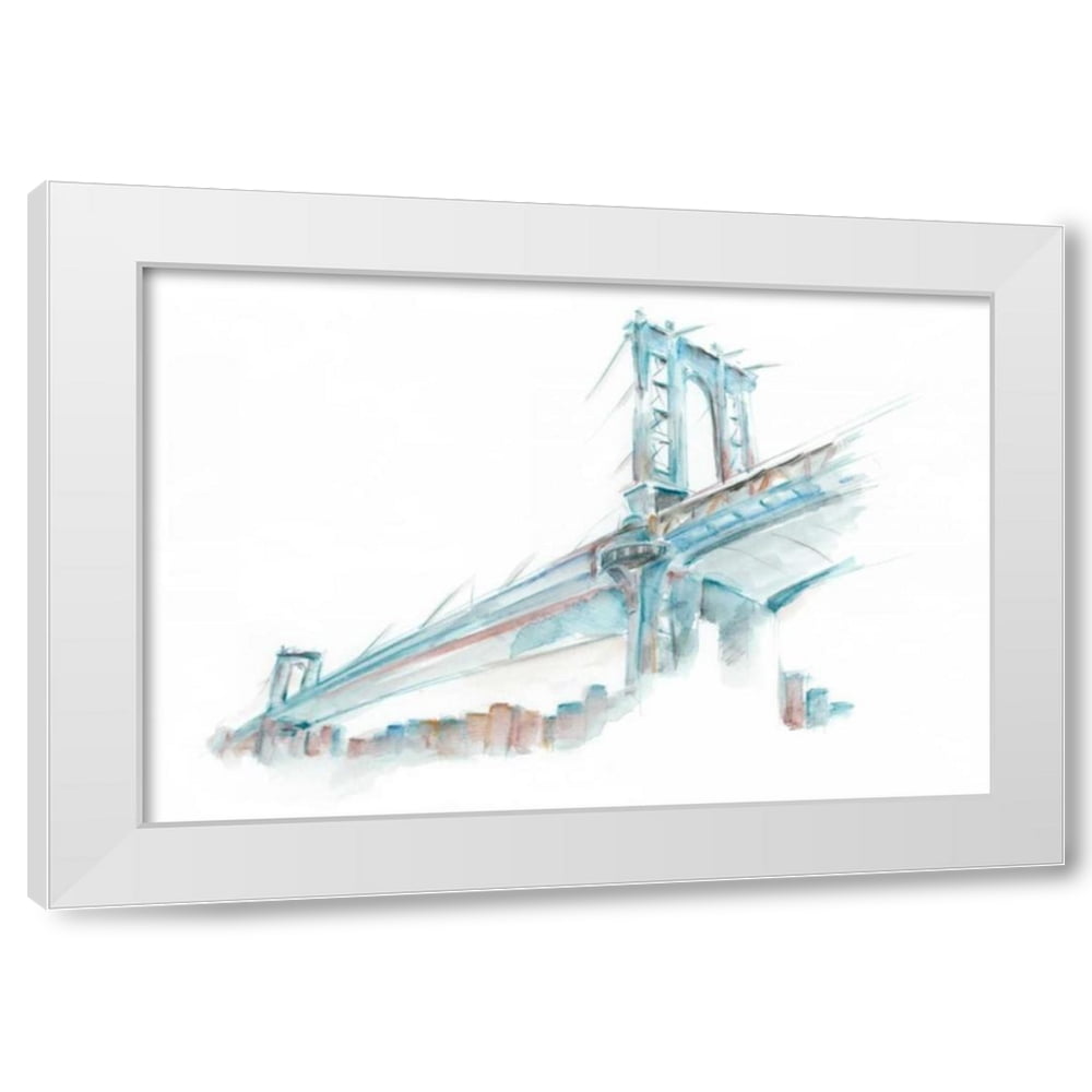 Ethan Harper 4x14 White Modern Wood Framed Wall Art Titled - Watercolor ...