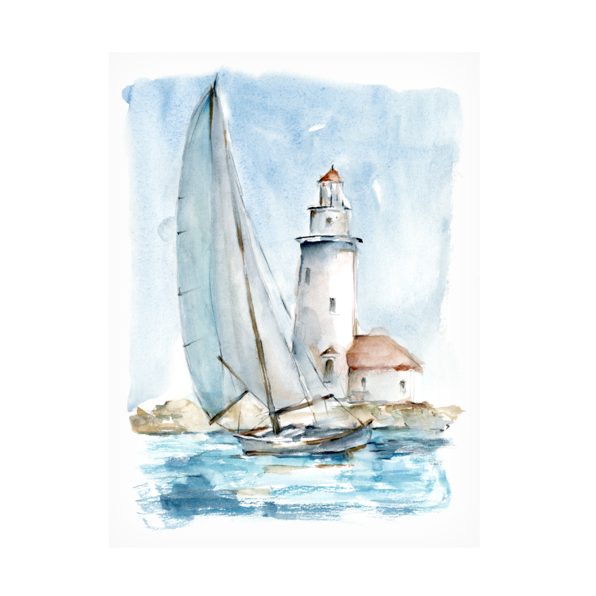 Ethan Harper 'Sailing Into The Harbor I' Canvas Art - Walmart.com