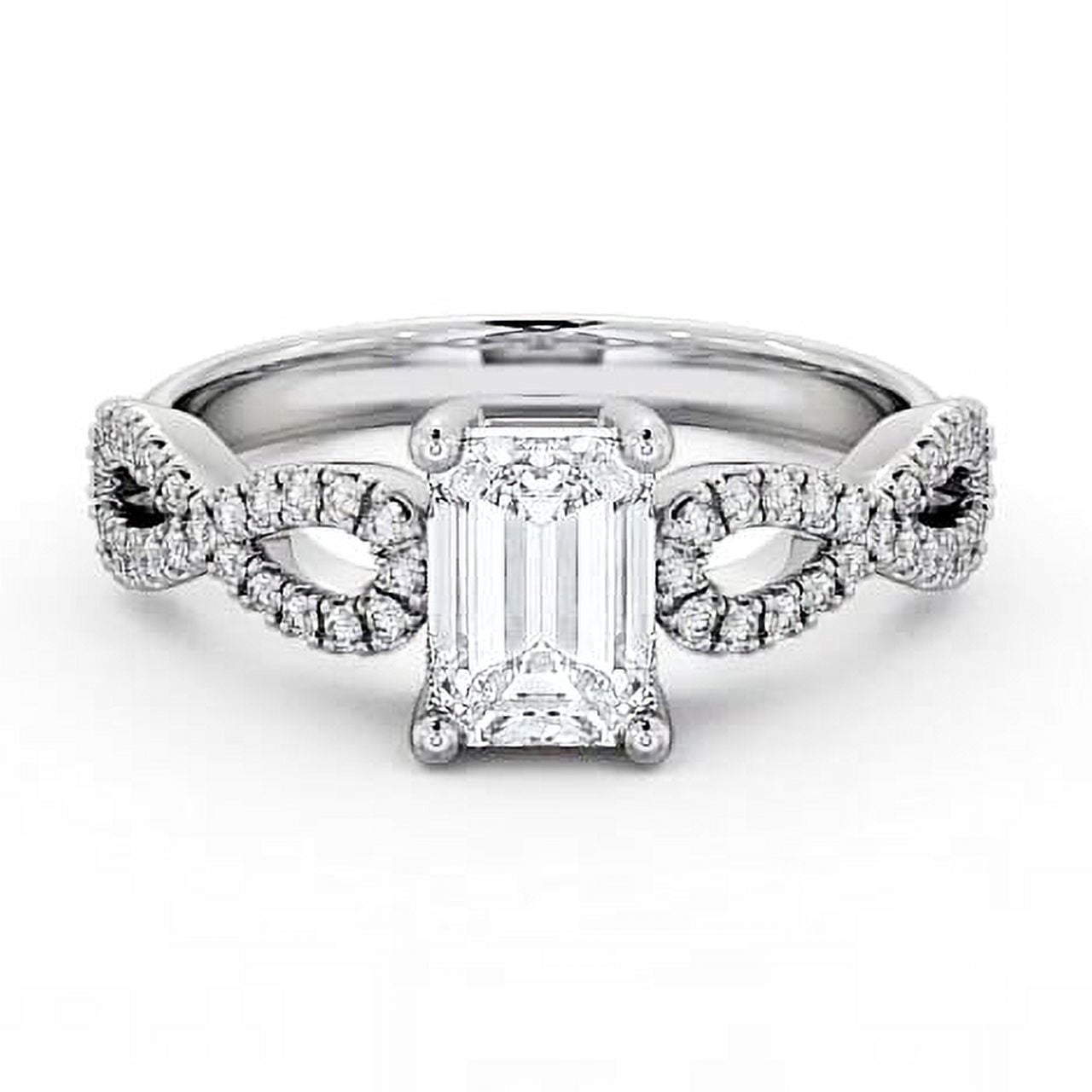 Ethan Jewel 1.7 Ct Emerald Cut Moissanite Rings - 14K White Gold Plated ...