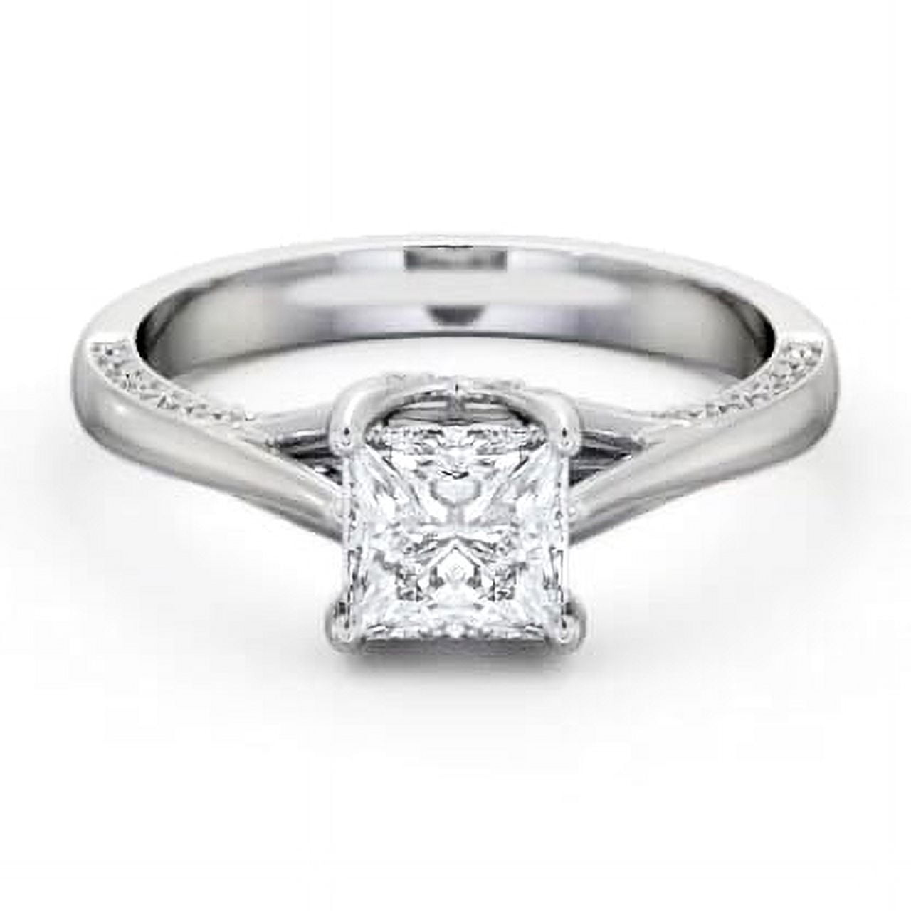 Ethan Jewel 1.9 Ct Prong Set Princess Cut Moissanite Engagement Ring ...
