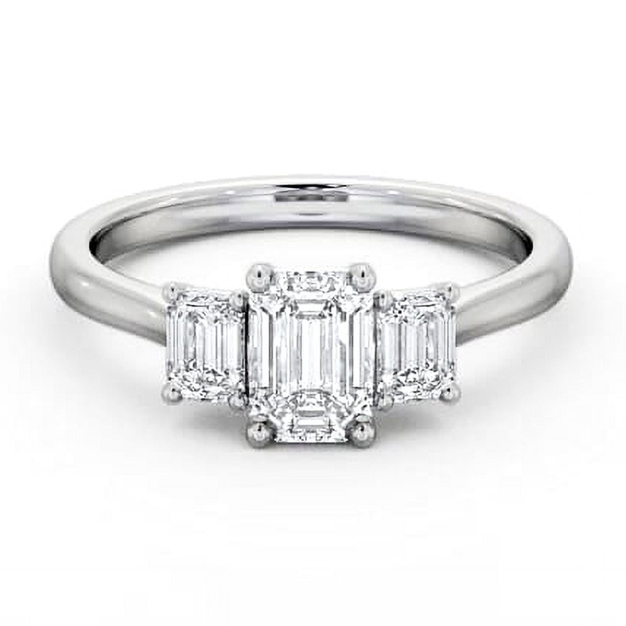 Ethan Jewel - 14K White Gold Plated Moissanite Ring - 1.7 Ct Prong Set ...