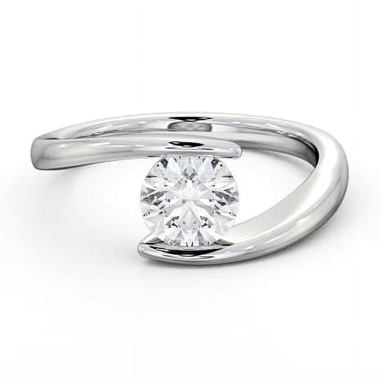 Ethan Jewel 14K White Gold Plated Rings - 2 Ct Round Cut Moissanite ...
