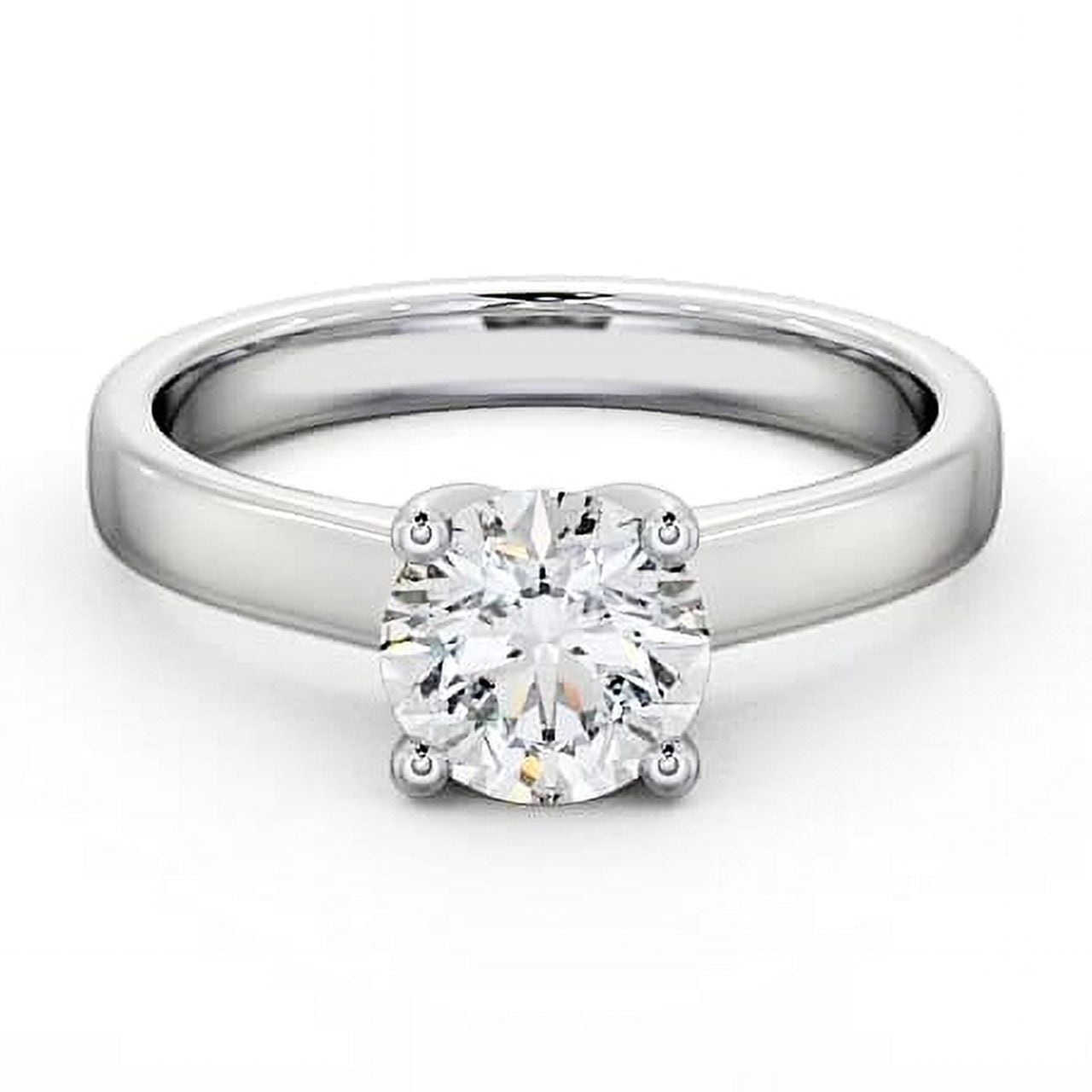 Ethan Jewel 14K White Gold Plated Rings for Gifts - Prong Set Round Cut ...