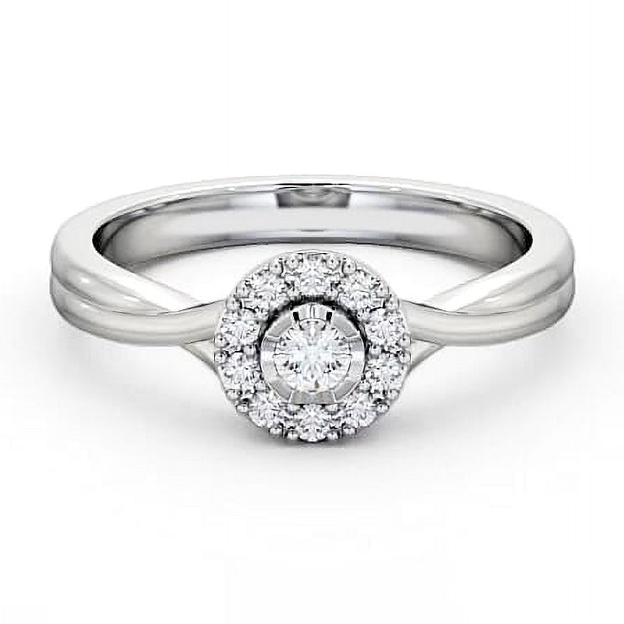 Ethan Jewel 14K White Gold Plated Rings - Round Cut 0.7 Cut Moissanite ...