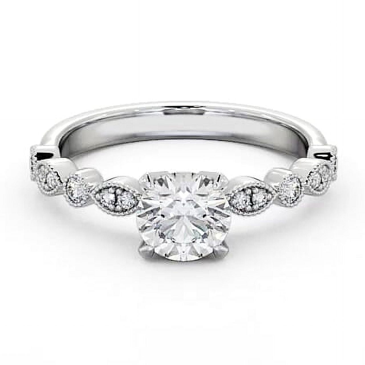 Ethan Jewel 14K White Gold Plated Vintage Inspired Ring - Round Cut 2 ...