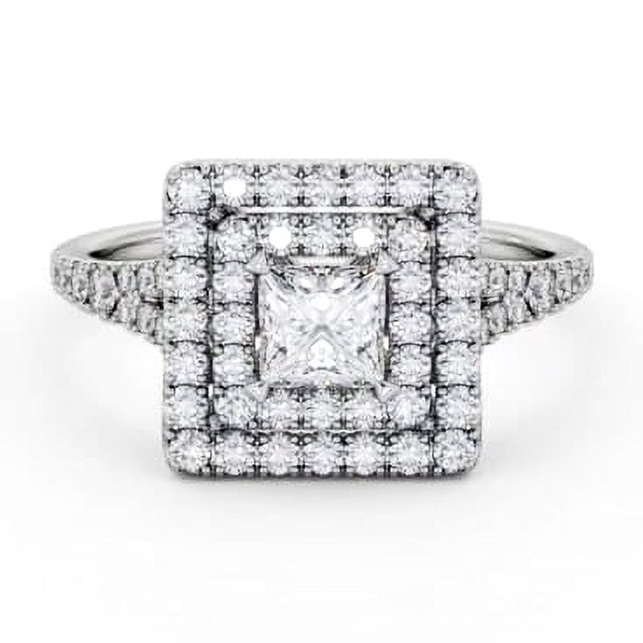 Ethan Jewel 14K White Gold Plated Wedding Anniversary Ring - Princess ...