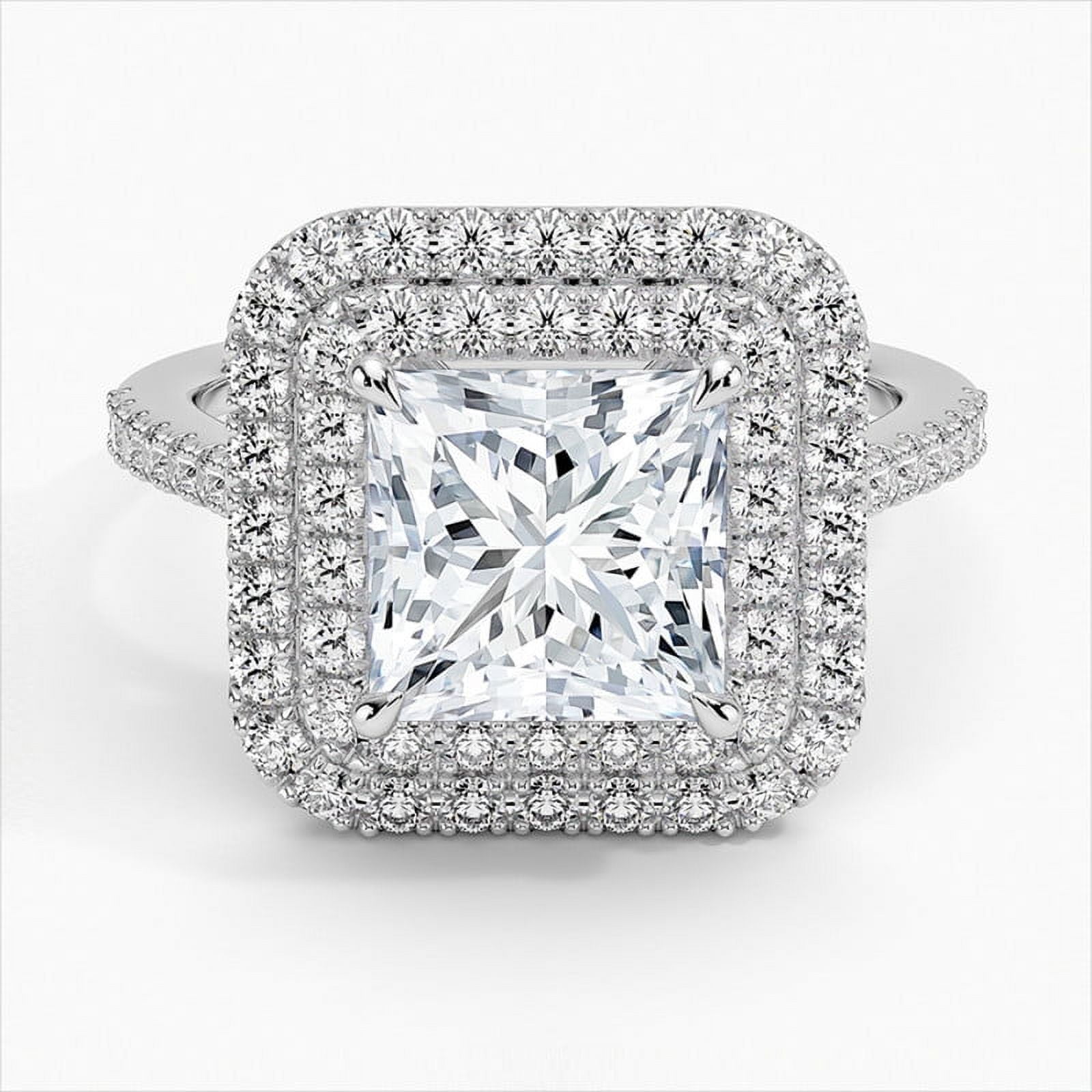 Ethan Jewel 14K White Gold Plated Anniversary Rings for Her - Princess ...