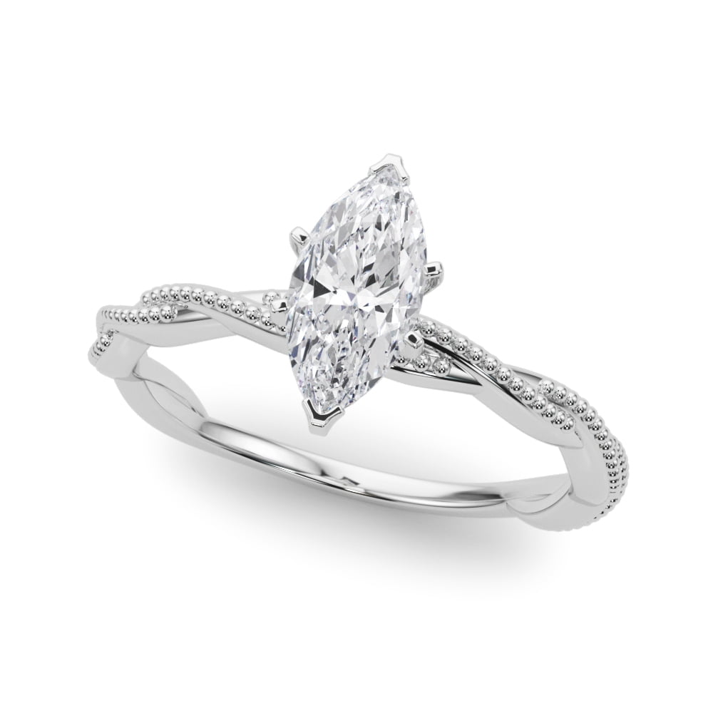Ethan Jewel 2.1 Ct Marquise Cut Lab Diamond Ring - Twisted Band in 14K ...
