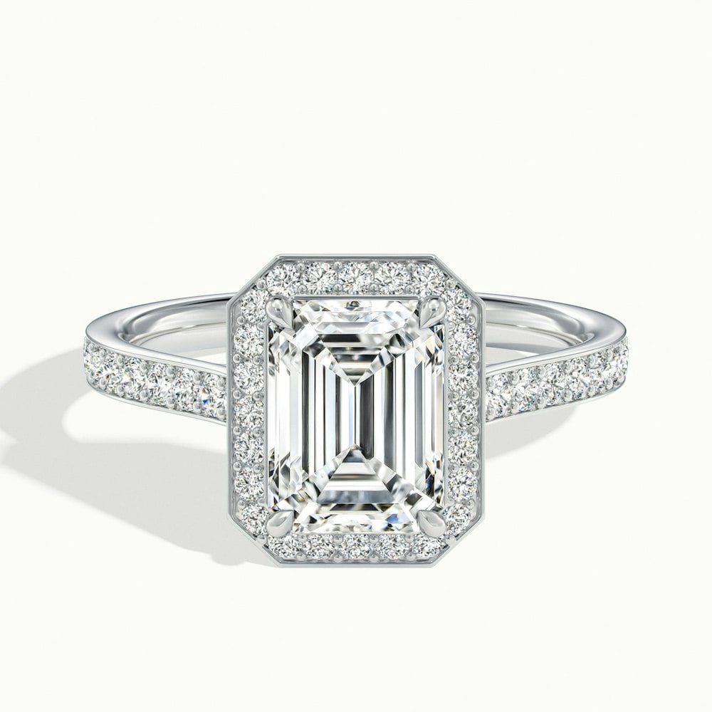 Ethan Jewel 2.2 Ct Emerald Cut Diamond Halo Engagement Rings – Lab ...