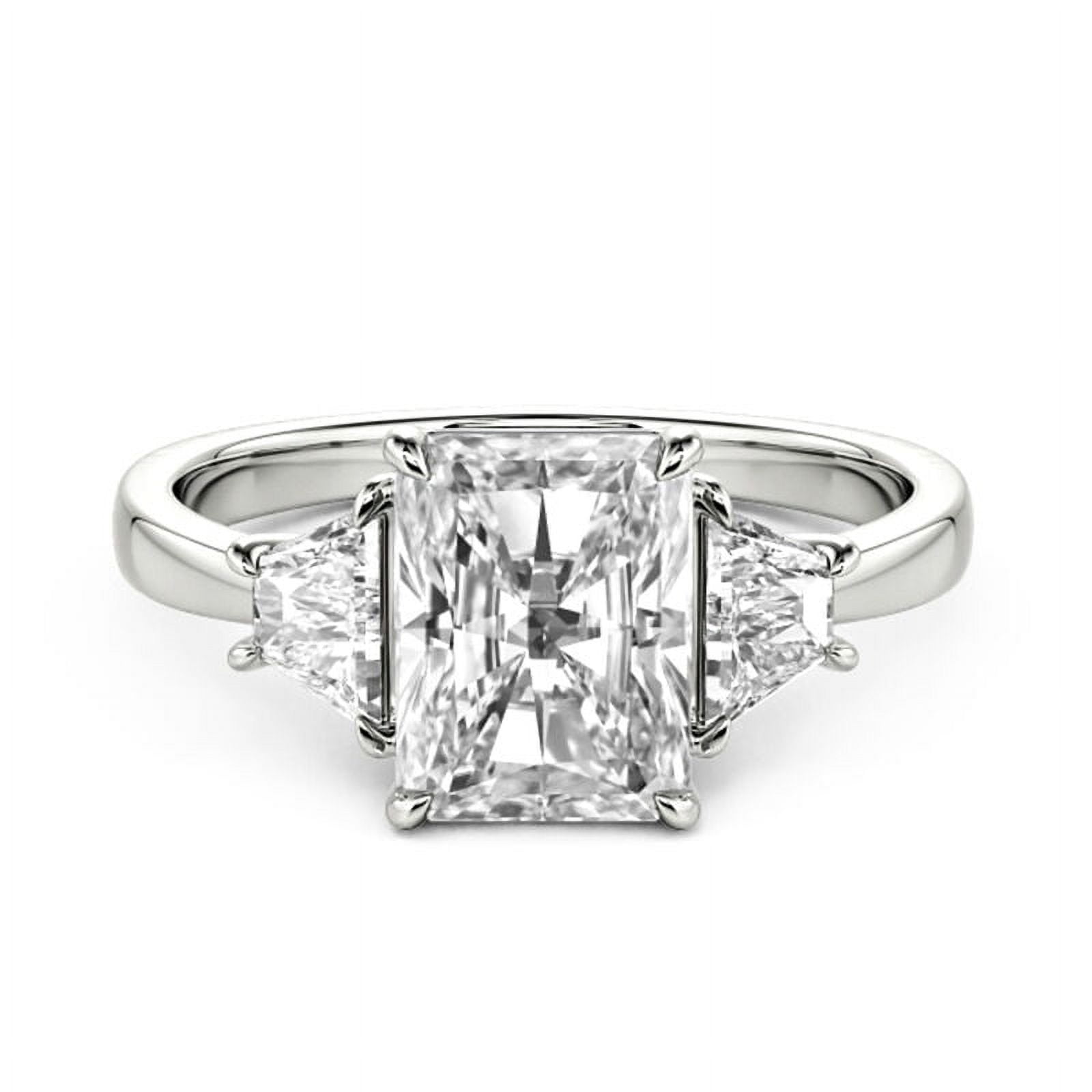 Ethan Jewel 2.3 Ct Radiant Cut Moissanite Rings - 14K White Gold Plated ...