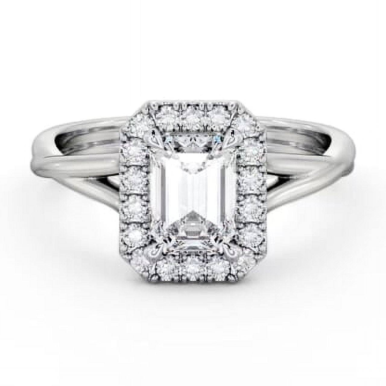 Ethan Jewel 2 Ct Emerald Cut Moissanite - 14K White Gold Plated ...