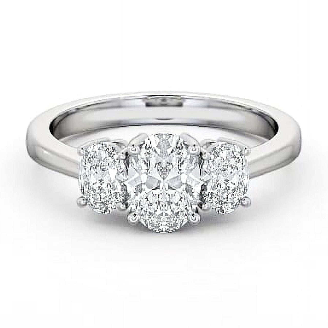 Ethan Jewel 2 Ct Oval Cut Moissanite - 14K White Gold Plated Wedding ...