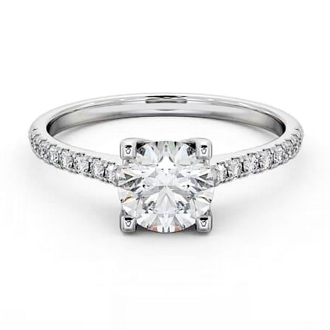 Ethan Jewel 2 Ct Round Cut Moissanite Ring - 14K Gold Plated Solitaire ...