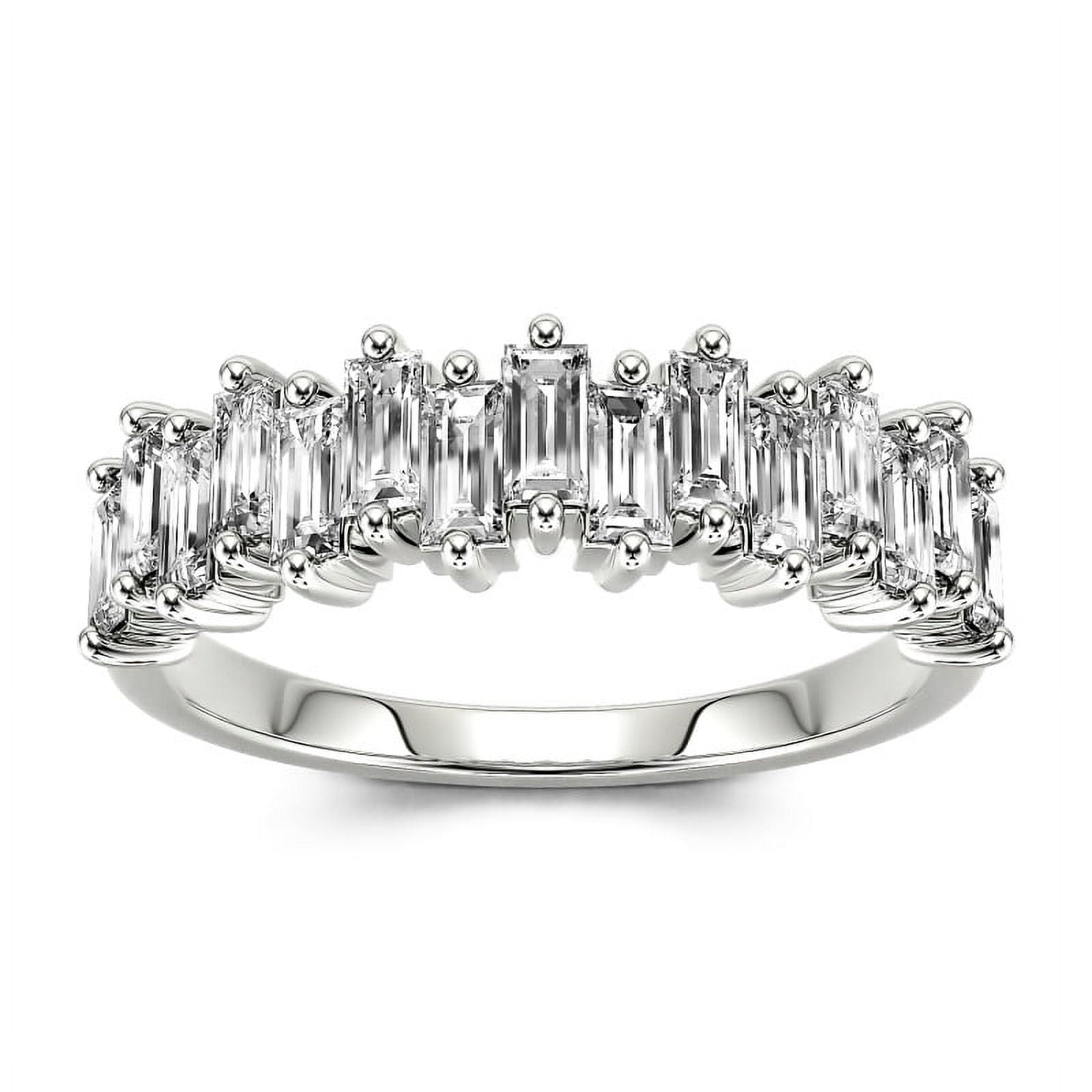 Ethan Jewel Baguette Cut 2 Ct VVS1/D Moissanite Ring - 14K White Gold ...