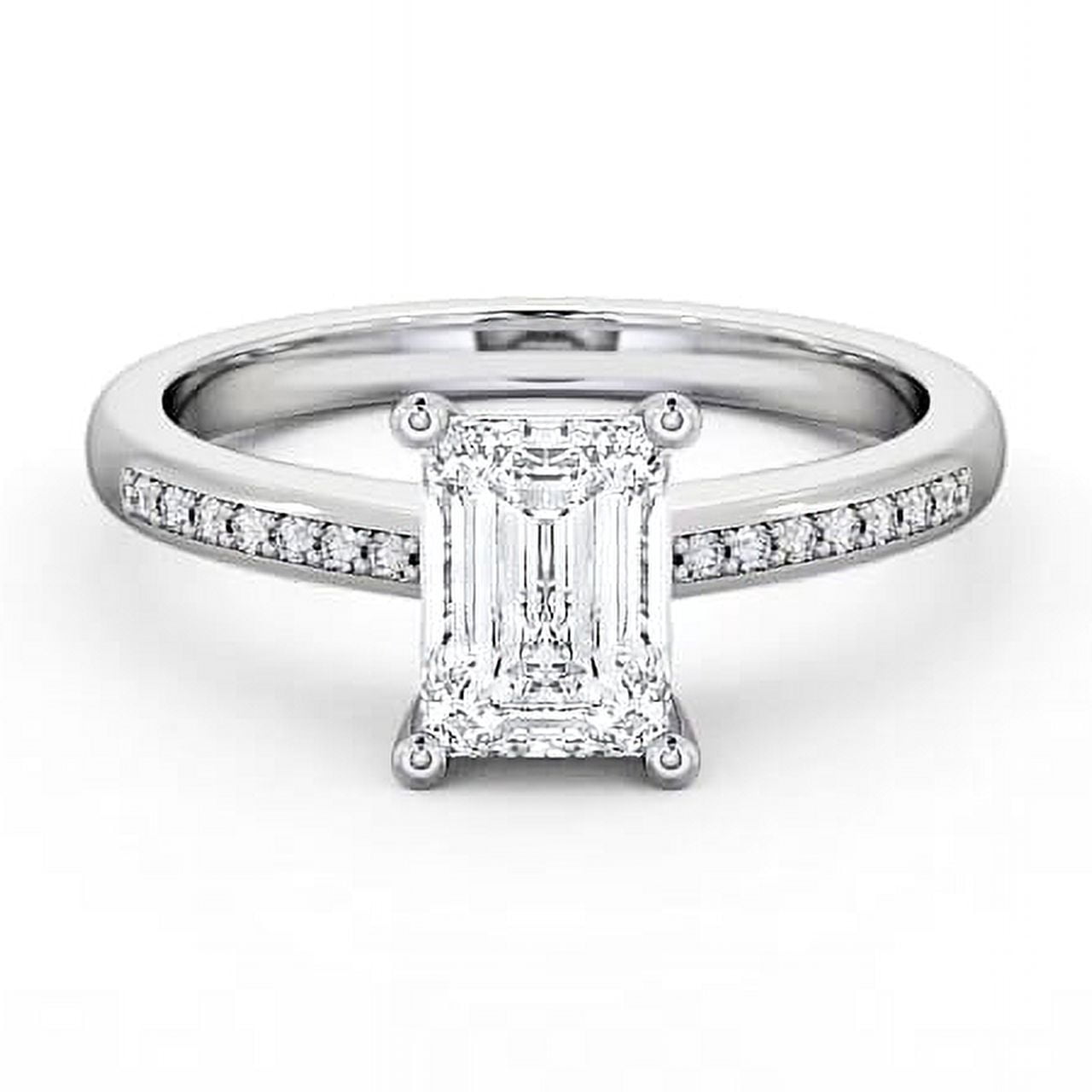 Ethan Jewel Emerald 14K White Gold Plated Engagement Ring - Excellent 2 ...