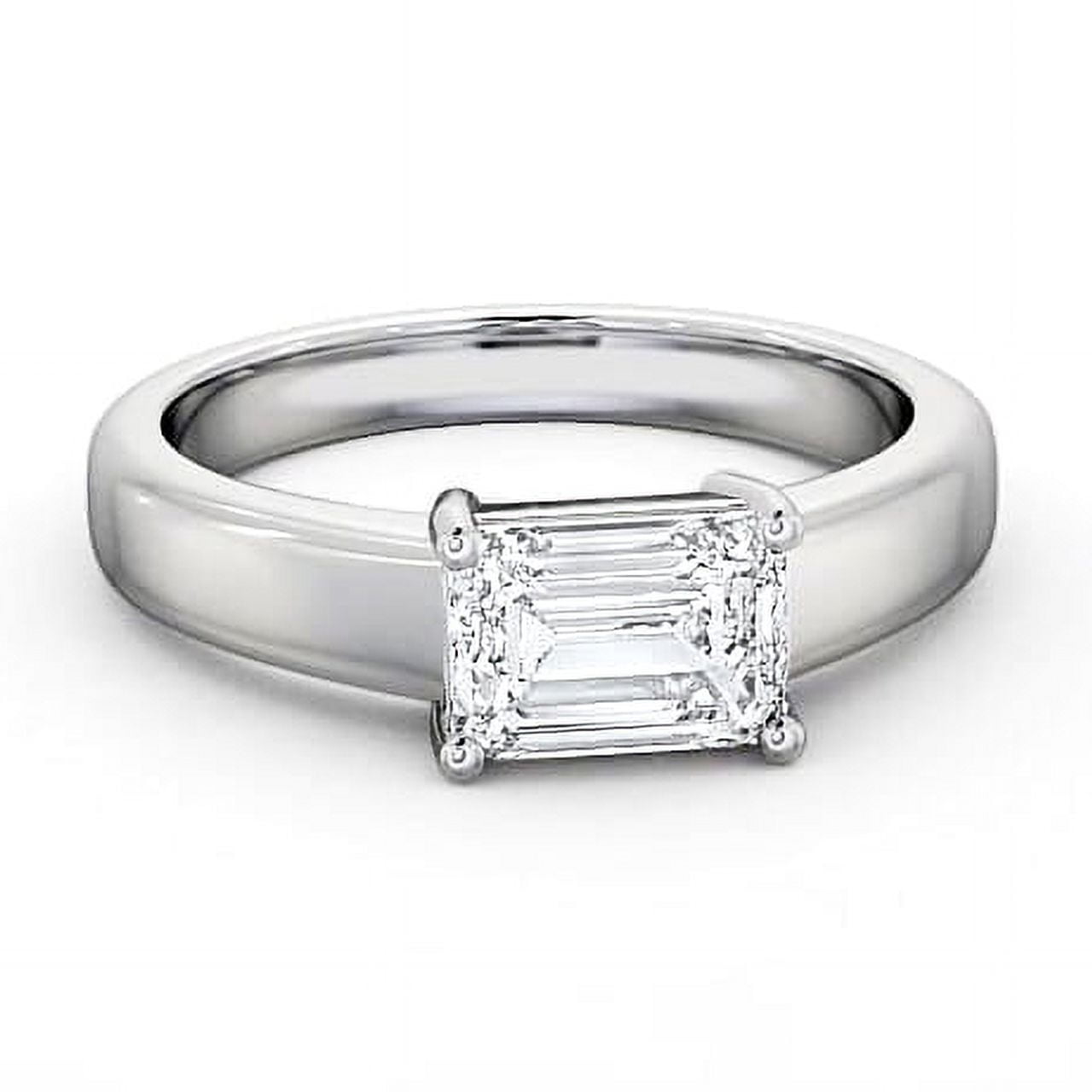 Ethan Jewel - Emerald Cut Excellent 2.1 Ct Moissanite Engagement Ring ...