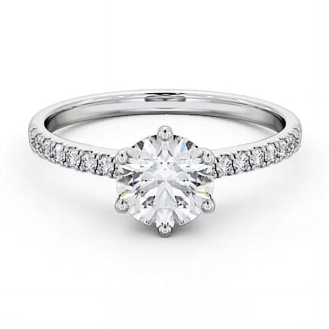 Ethan Jewel Engagement 14K White Gold Plated Rings - Round Brilliant ...