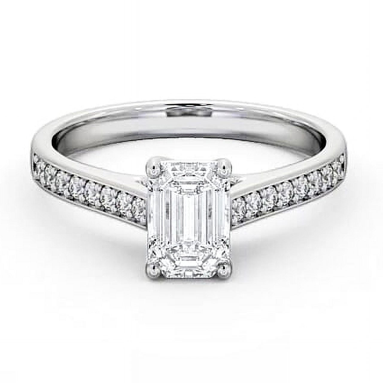 Ethan Jewel Excellent 1.7 Ct Oval Cut Moissanite Ring - 14K White Gold ...