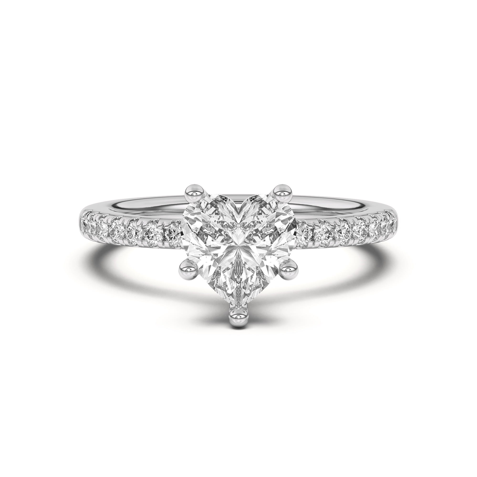 Ethan Jewel Heart-Shaped Diamond Halo Engagement Ring - 1.9 Ct Lab ...