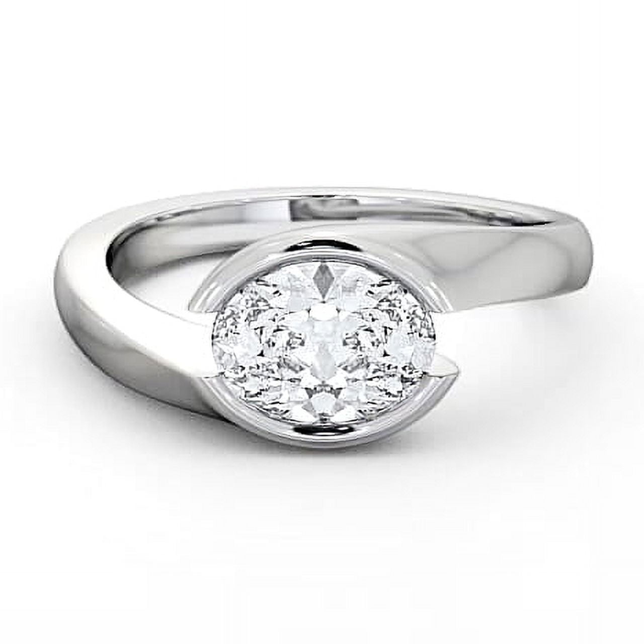 Ethan Jewel Oval Cut 2 Ct Moissanite Rings - 14K White Gold Plated ...