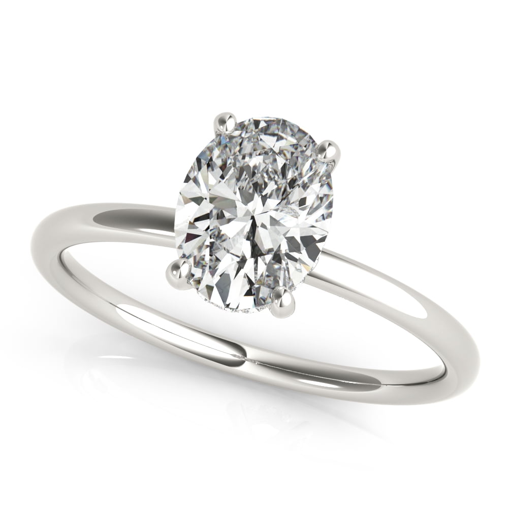 Ethan Jewel Oval-Shaped Diamond Hidden Halo Proposal Ring - 2.2 Ct Lab ...