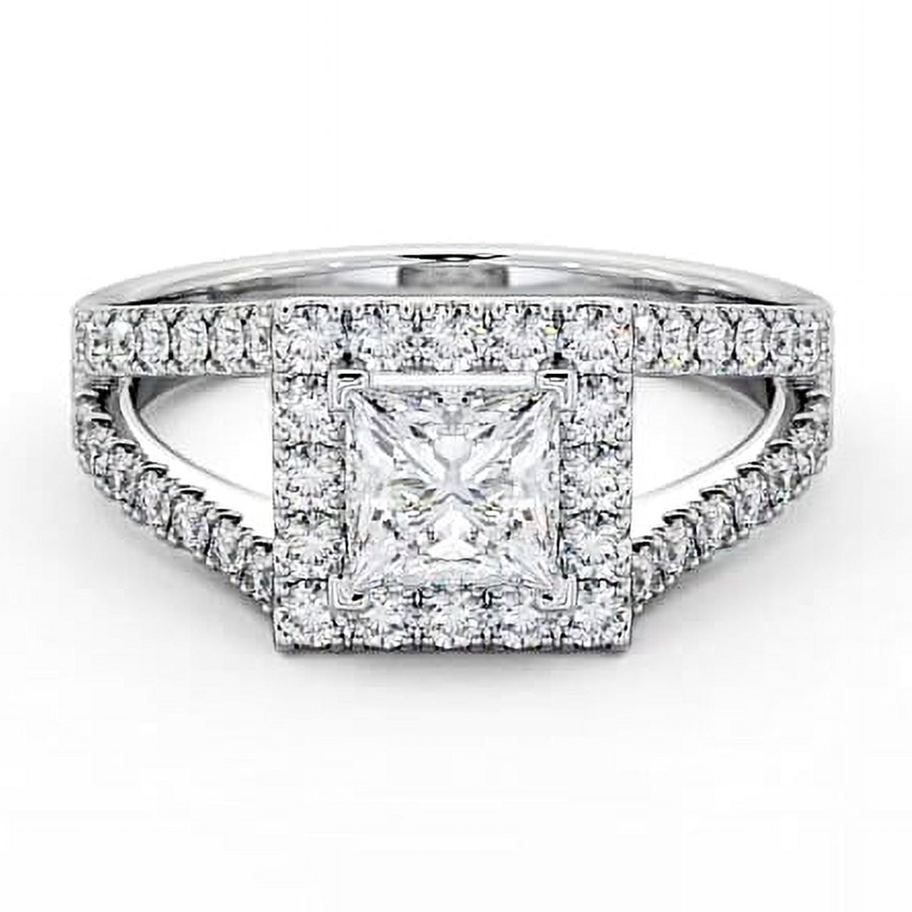 Ethan Jewel Princess Cut 1.8 Ct Excellent Moissanite Rings - 14K Gold ...