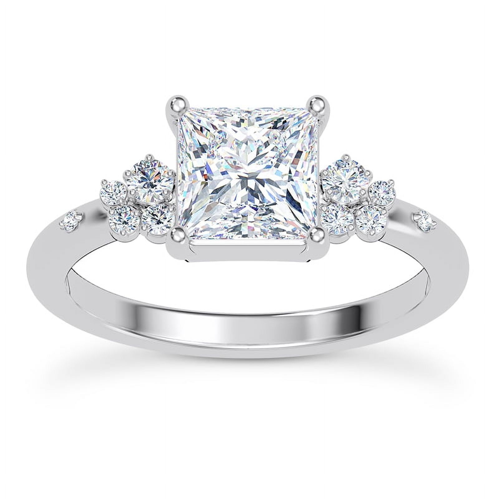 Ethan Jewel Princess Cut 2.3 Ct Diamond Engagement Ring - 14K White ...