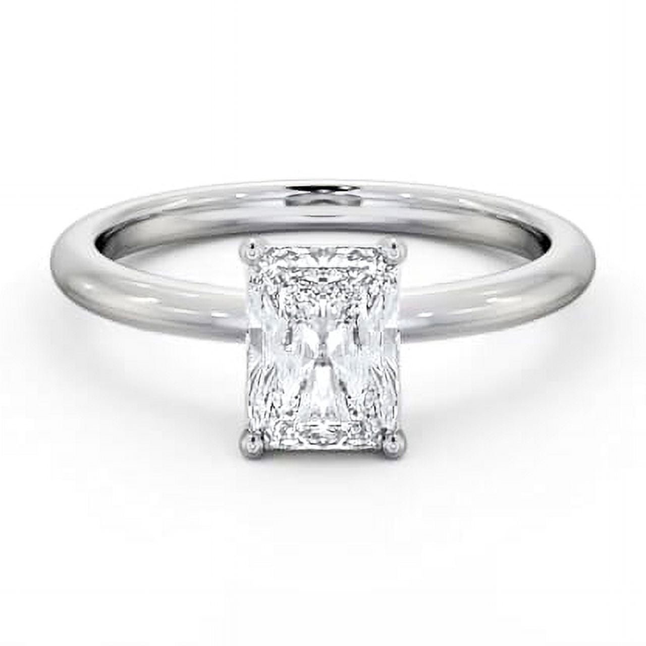 Ethan Jewel Radiant 14K White Gold Plated Engagement Ring - 1.7 Ct VVS1 ...