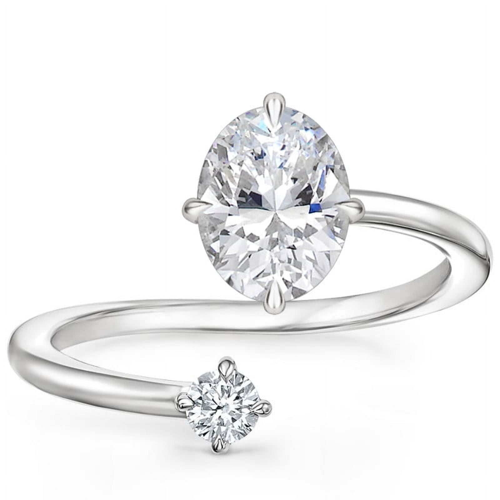 Ethan Jewelry 1.6 Ct Oval Moissanite Wedding Ring - Women's 14K White ...