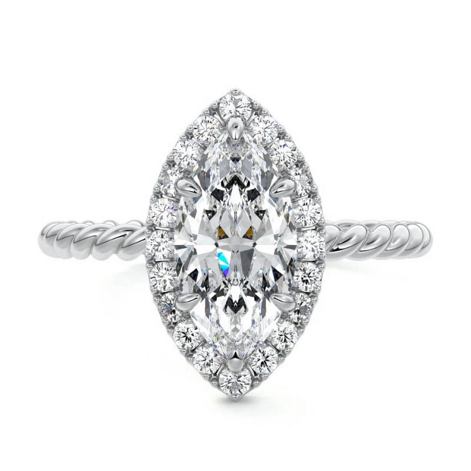 Ethan Jewelry 1.7 Ct Marquise Cut Moissanite Ring for Wedding ...