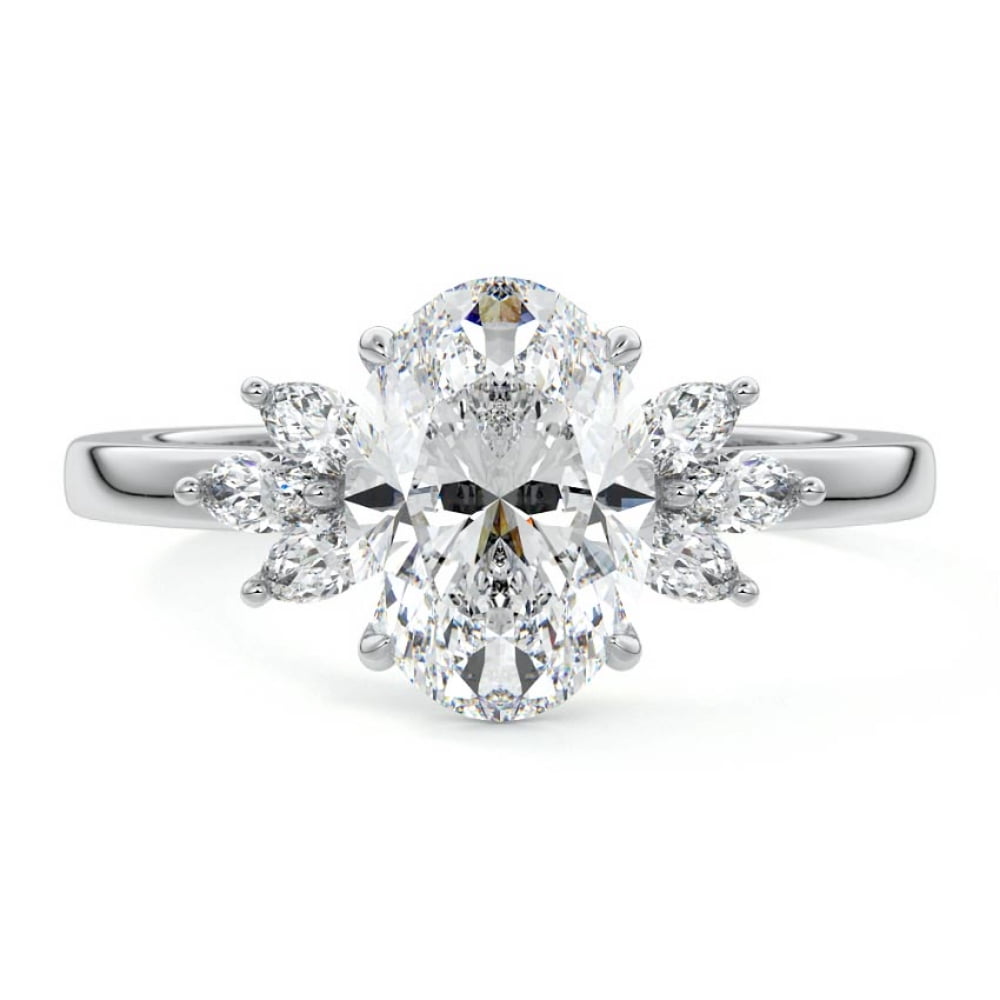 Ethan Jewelry 1.7 Ct Oval Cut VVS1/D Lab Moissanite Engagement Ring ...
