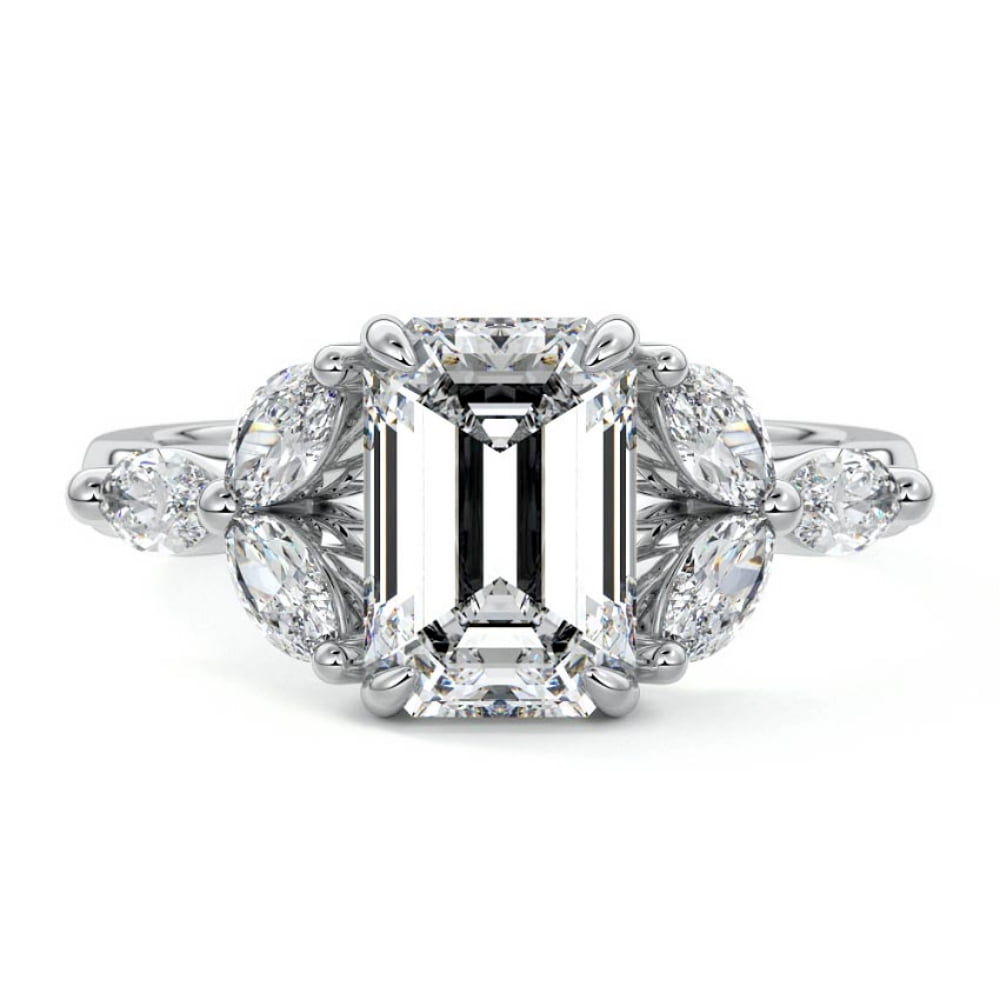 Ethan Jewelry 1.9 Ct VVS1/D Emerald Cut Moissanite Ring for Her - 14K ...