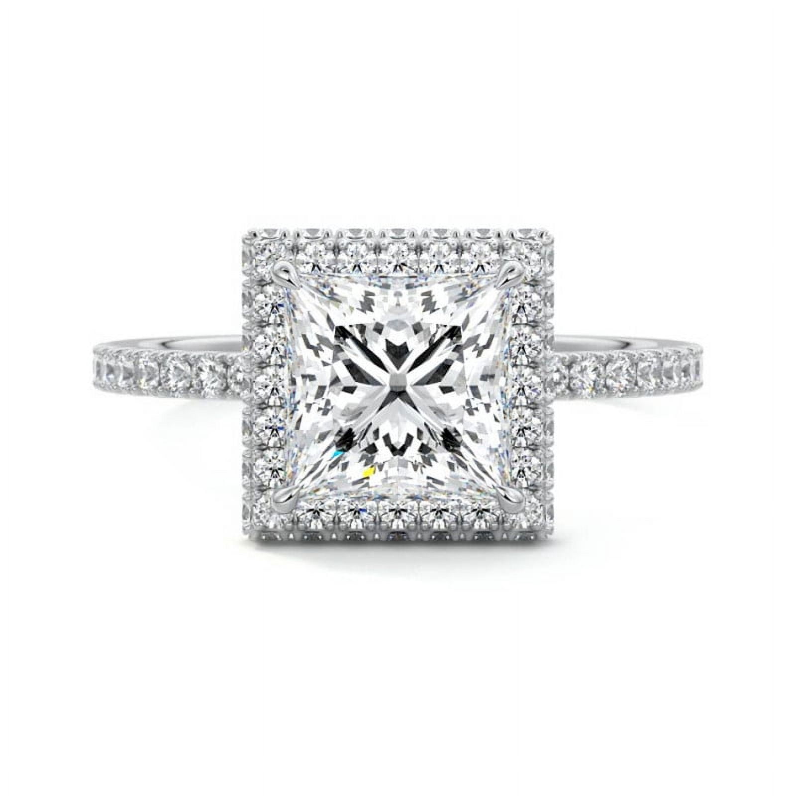 Ethan Jewelry 1.97 Ct Princess Cut Moissanite Ring for Women's - 14K ...