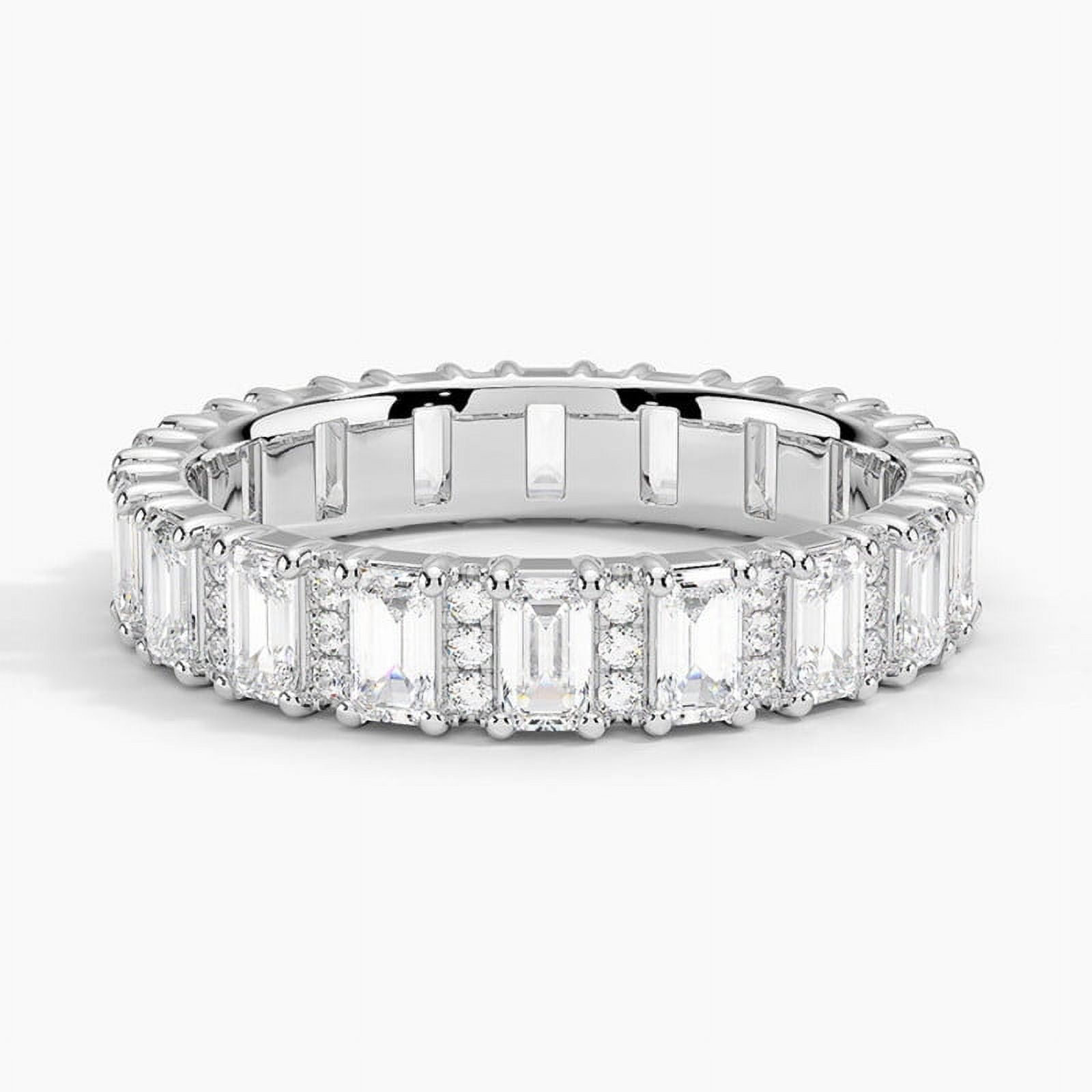 Ethan Jewelry 14K White Gold Plated Anniversary Ring - Excellent 1 Ct ...