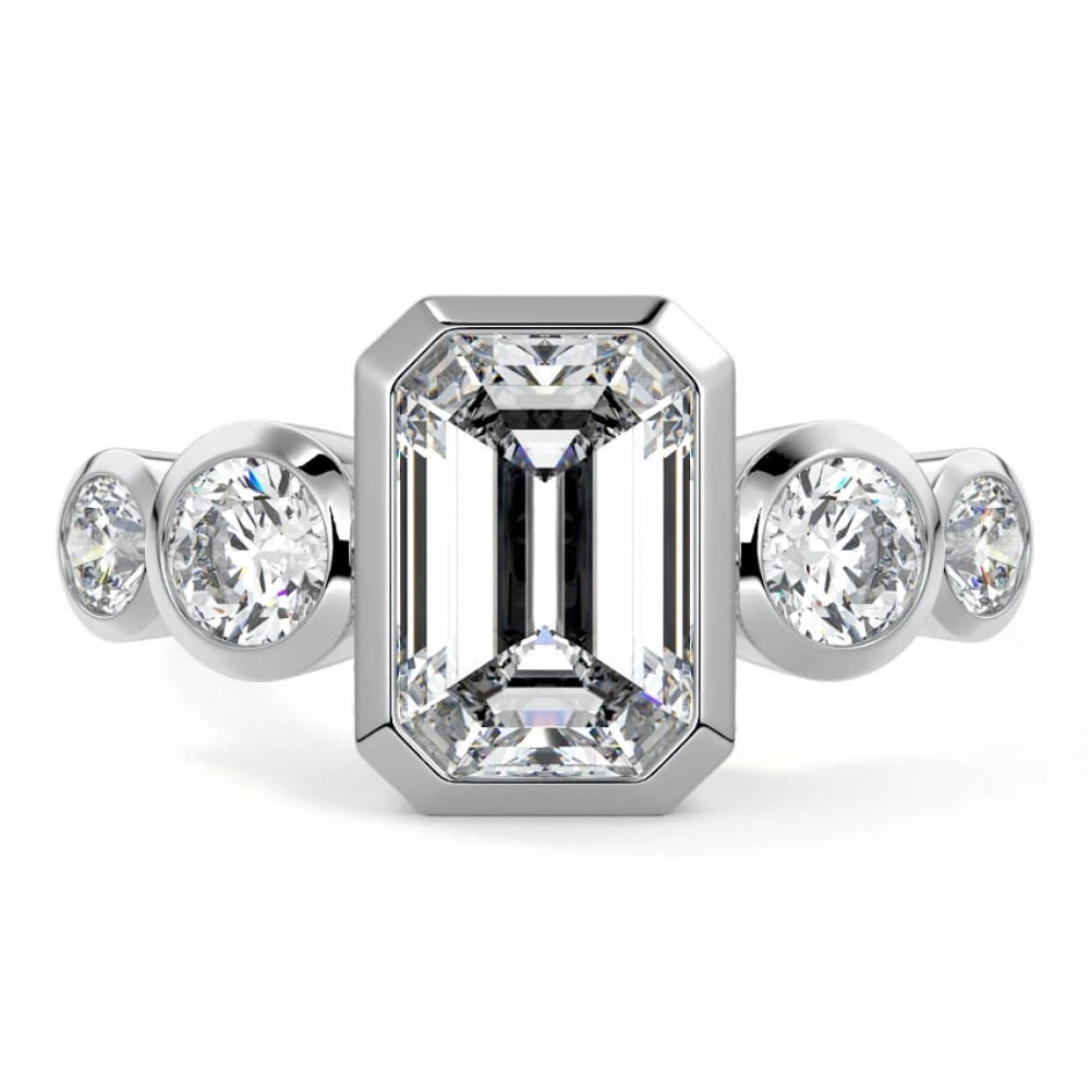 Ethan Jewelry 14K White Gold Plated RIng For Women's - 2.18 Ct Emerald ...