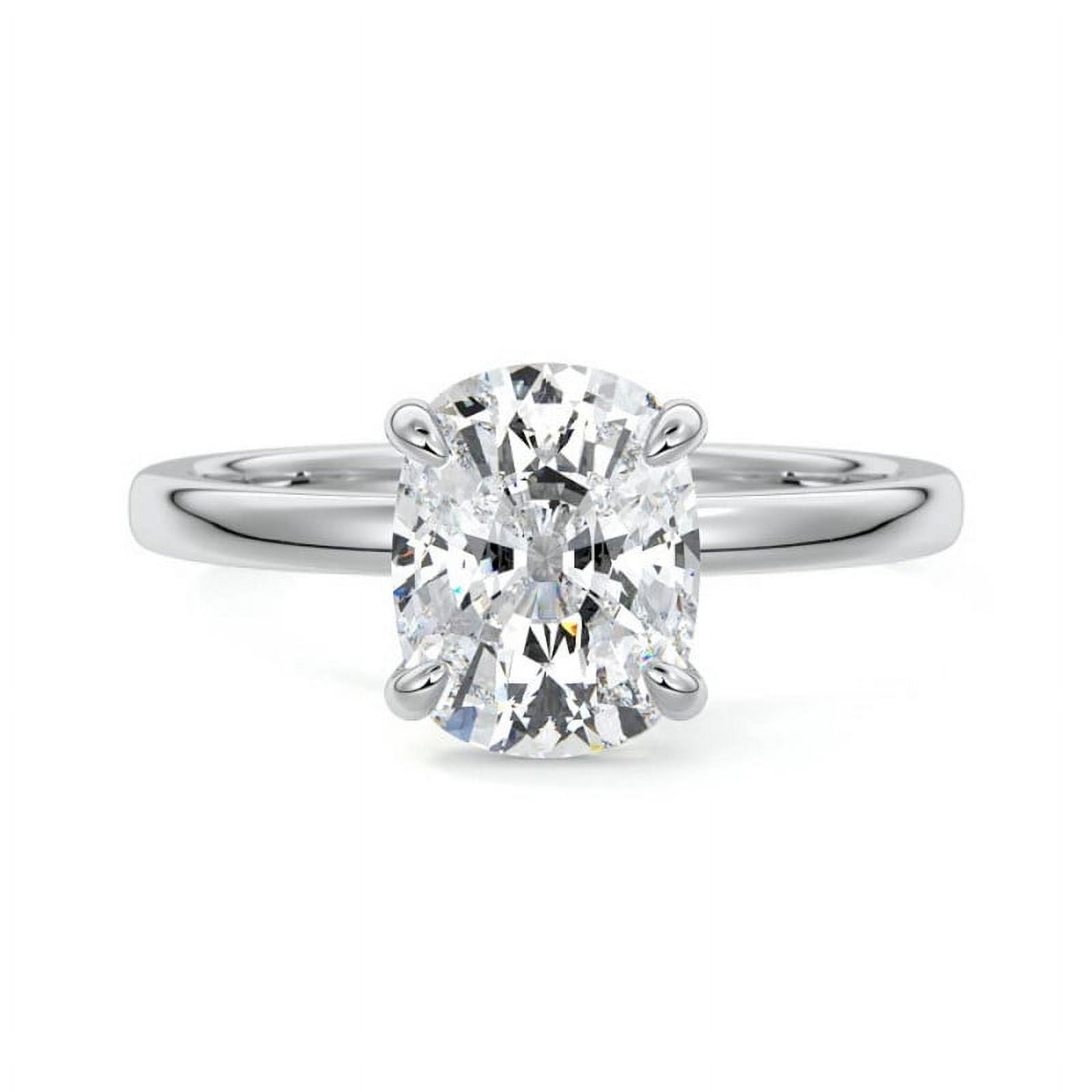 Ethan Jewelry 14K White Gold Plated Solitaire Rings - 2.18 Ct Cushion Cut Wedding Diamond Rings ...