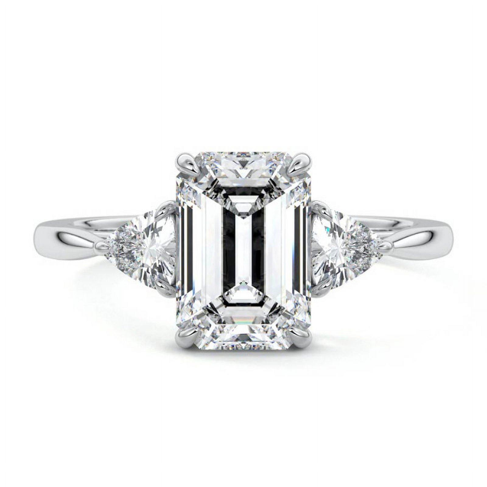 Ethan Jewelry 2.1 Ct Emerald Cut Moissanite Anniversary Moissanite Ring ...