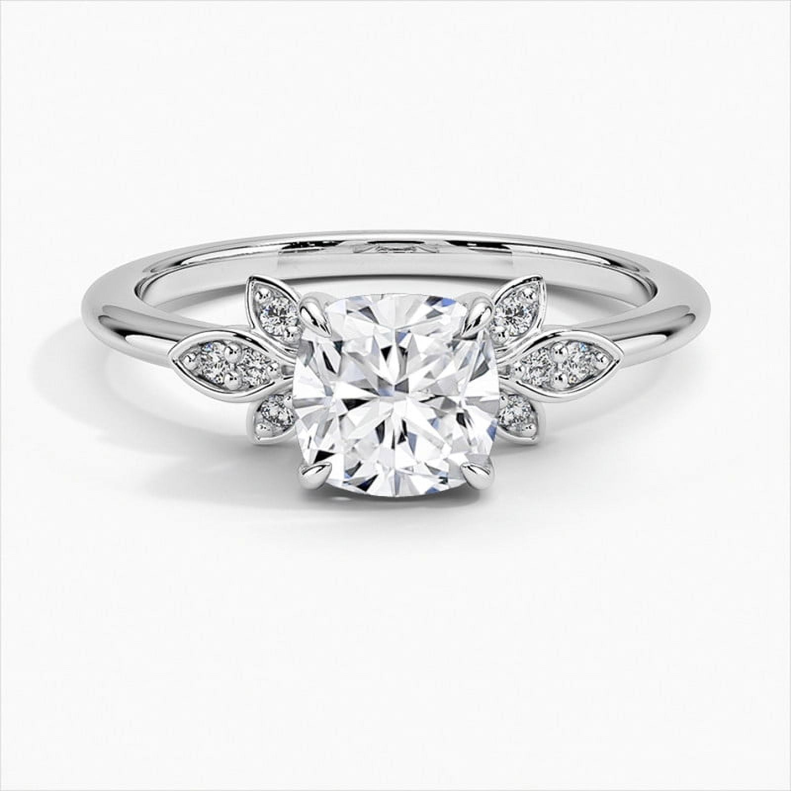 Ethan Jewelry 2.3 Ct Cushion Cut White Moissanite Ring - 14K White Gold ...