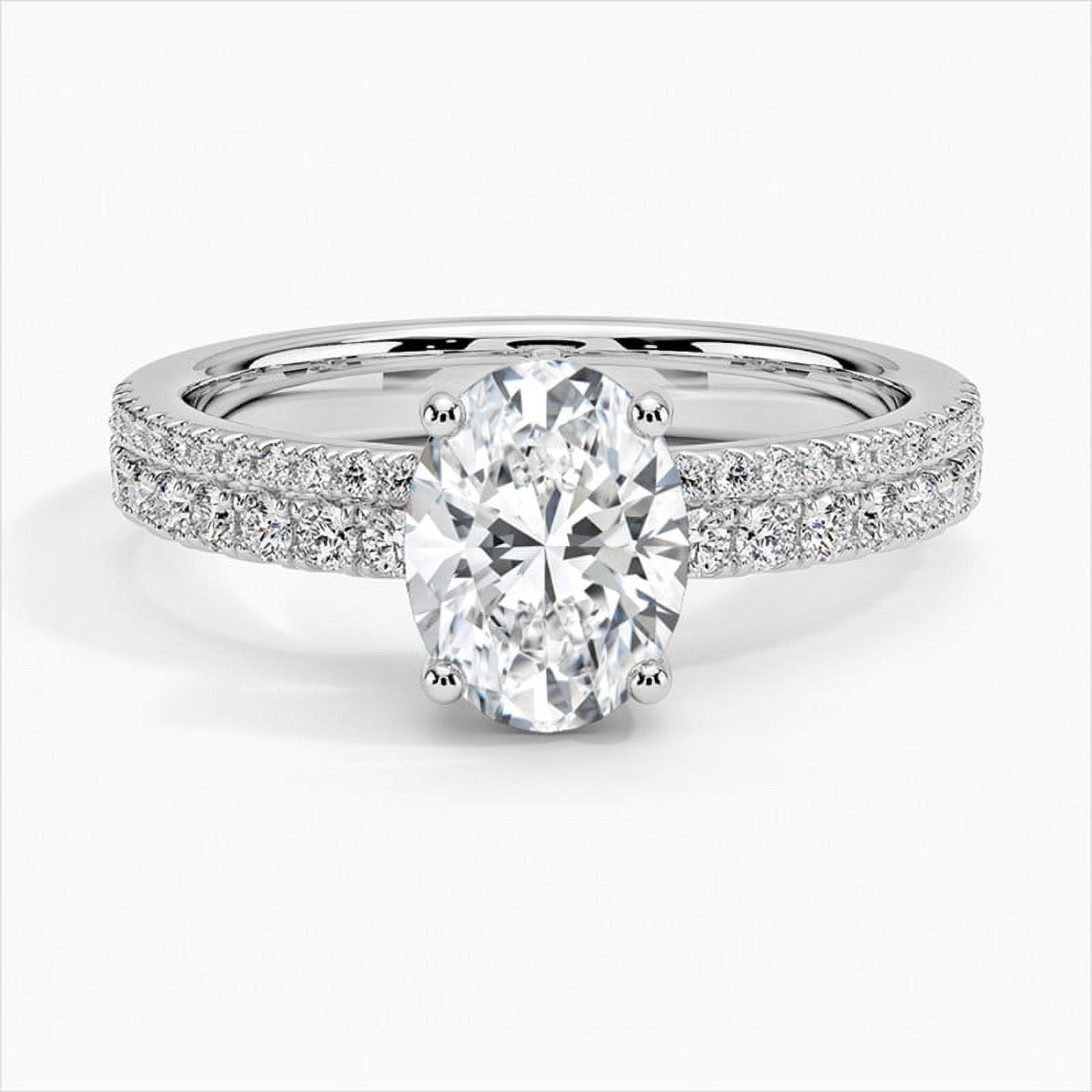 Ethan Jewelry 2 Ct Oval Cut Moissanite Ring for Her - 14K White Gold ...