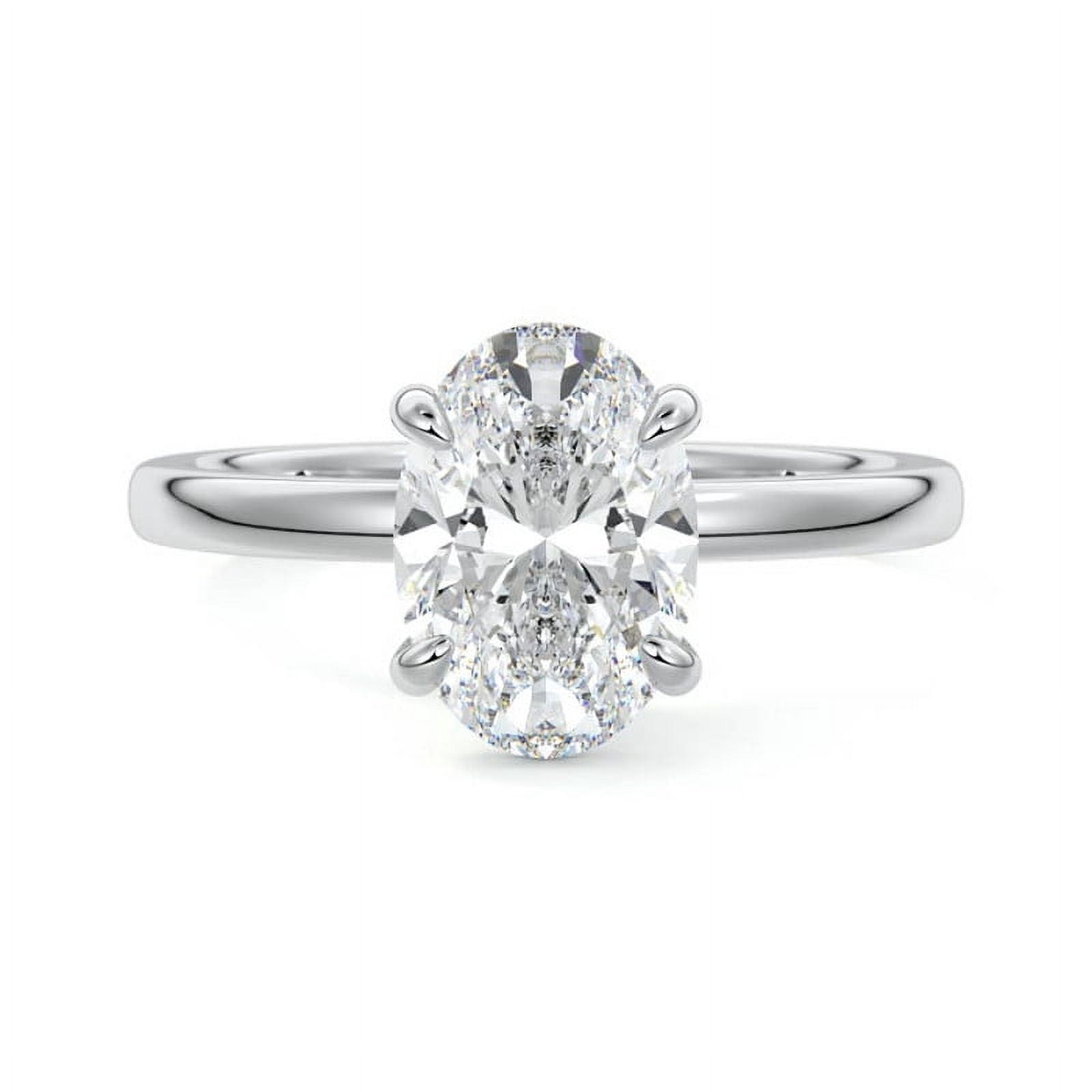 Ethan Jewelry 2 Ct Pear Cut Moissanite Ring - 14K White Gold Plated ...