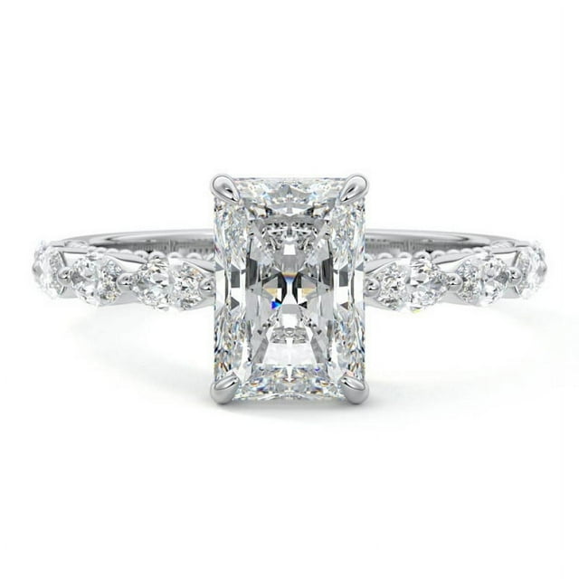 Ethan Jewelry 2 Ct Radiant Cut Lab Moissanite Anniversary Ring - 14K ...