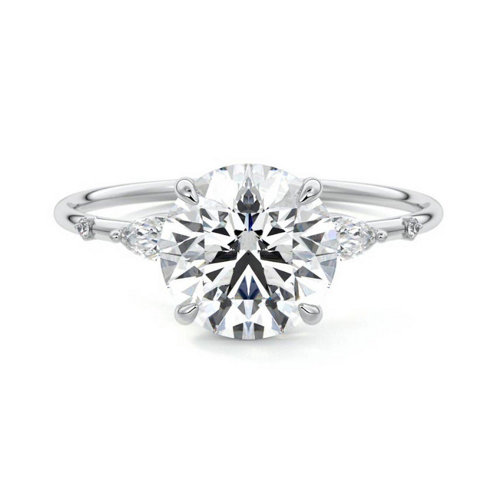 Ethan Jewelry Brilliant Round Cut 1.55 Ct Moissanite Wedding Ring - 14K White Gold Plated ...