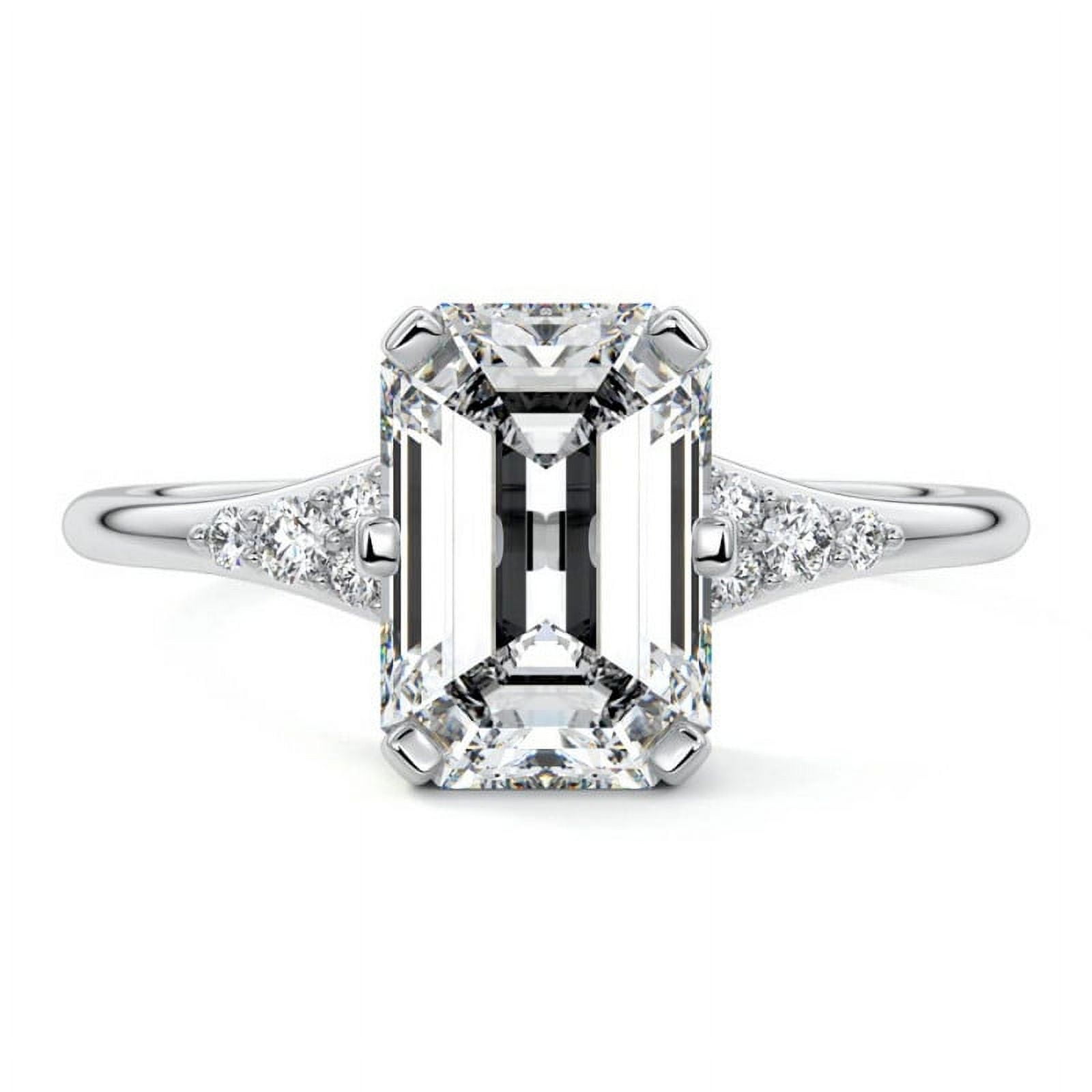 Ethan Jewelry Emerald Cut 1.8 Ct Moissanite Ring for Wedding ...