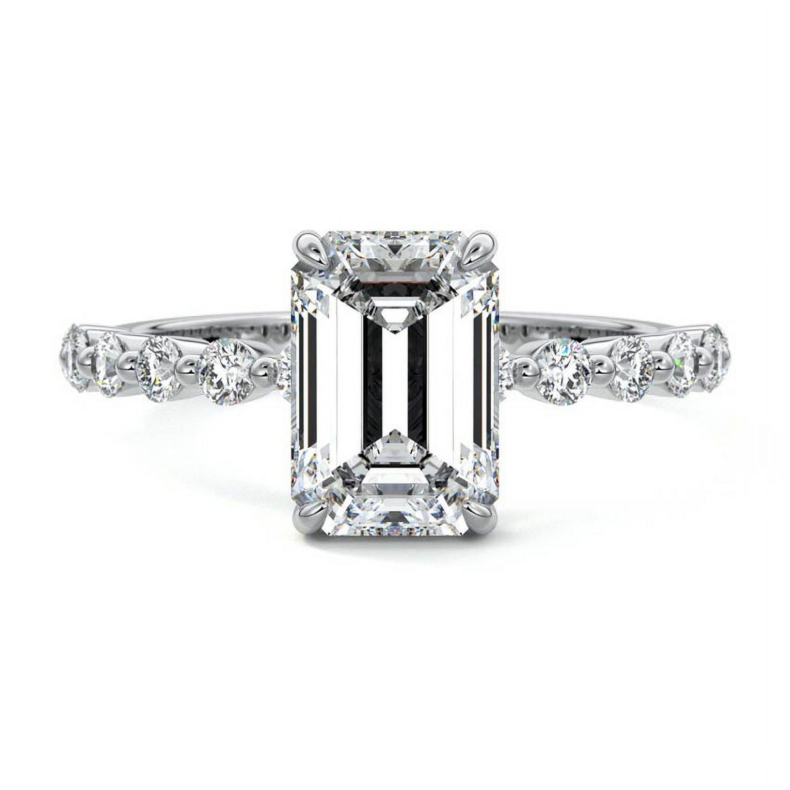 Ethan Jewelry Emerald Cut 1.9 Ct Lab Grown Moissanite Women's Ring ...