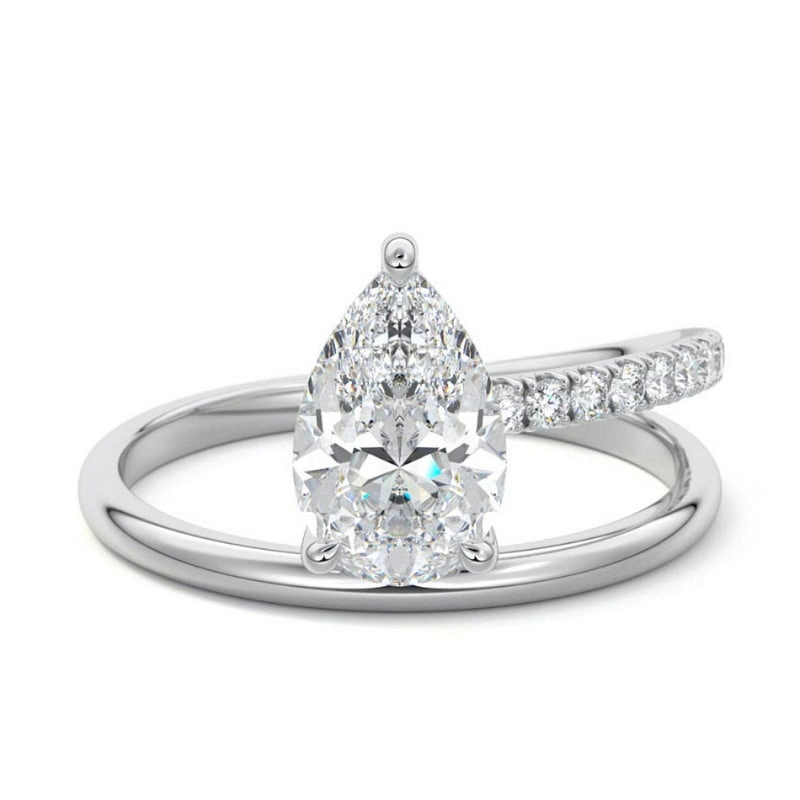 Ethan Jewelry Pear Cut 1.97 Ct Diamond Engagement Ring - 14K White Gold ...