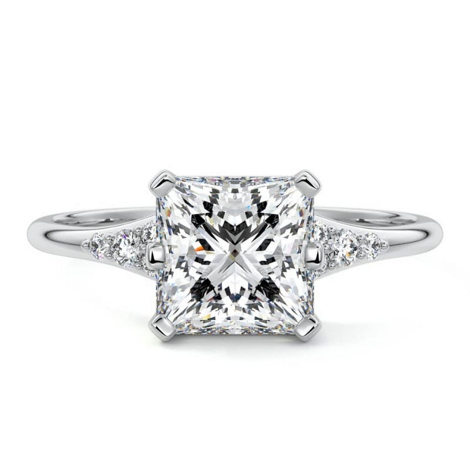 Ethan Jewelry Princess Cut 1.4 Ct Moissanite Wedding Ring - Stamped 14K ...
